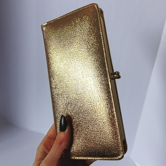 Bags | Vintage Shiny Gold Wallet | Poshmark